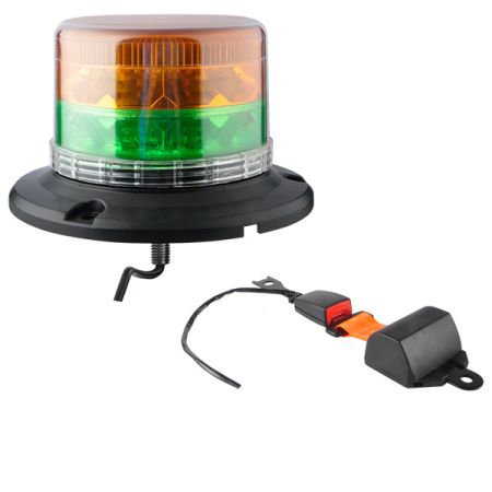 Dual Colour Single Bolt LED Beacon With Seat Belt Kit - 12/24V - Durit ...