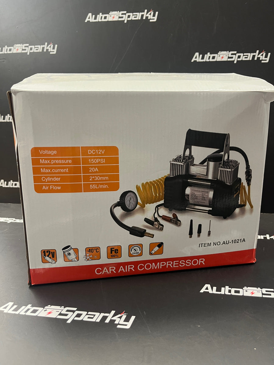 12v Two Piston Compressor for Inflating Car, Van or 4x4 Tyres – Auto Sparky
