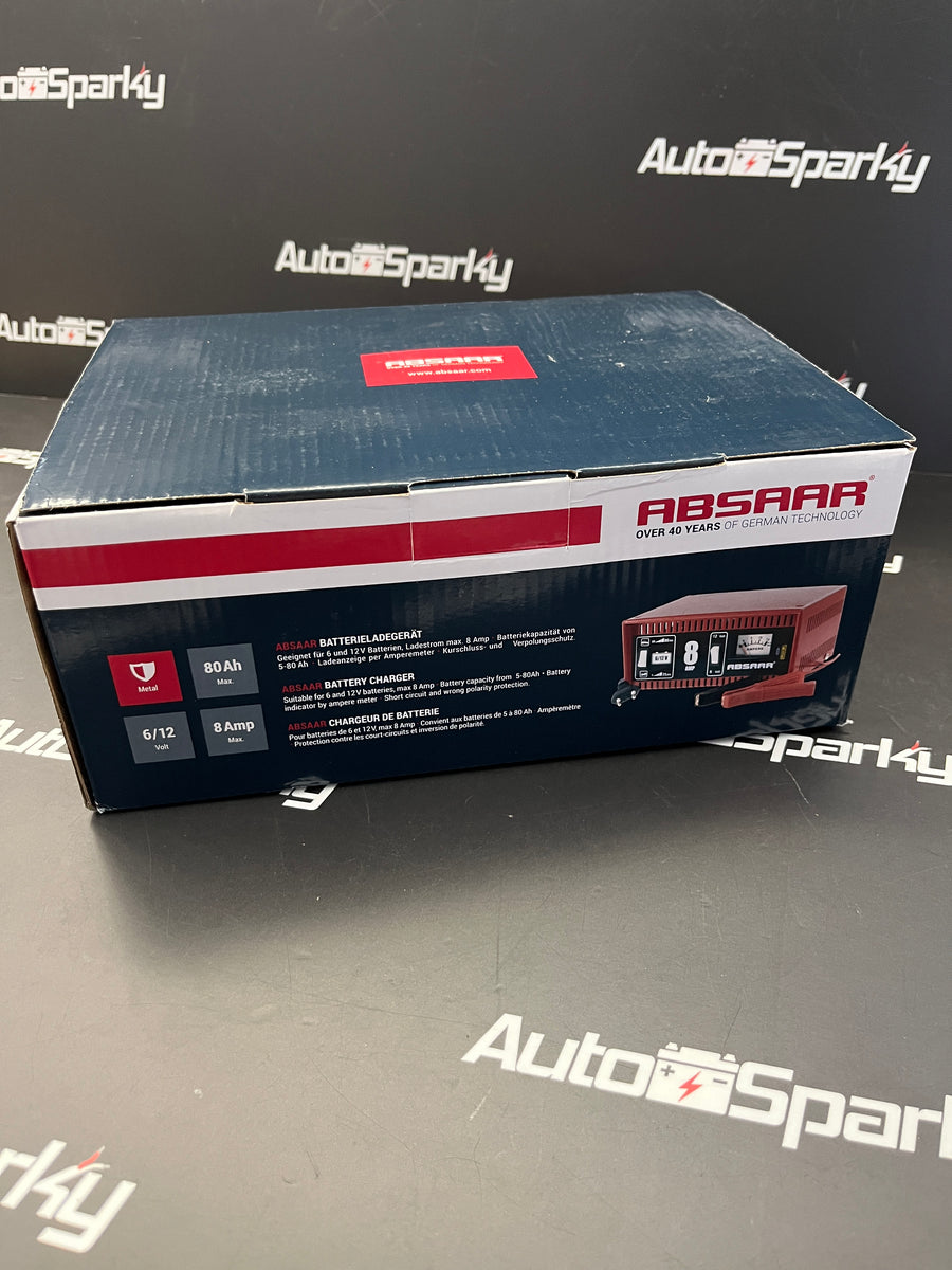 Absaar Car Battery Charger 6 / 12V 8AMP | Fuse Protected – Auto Sparky