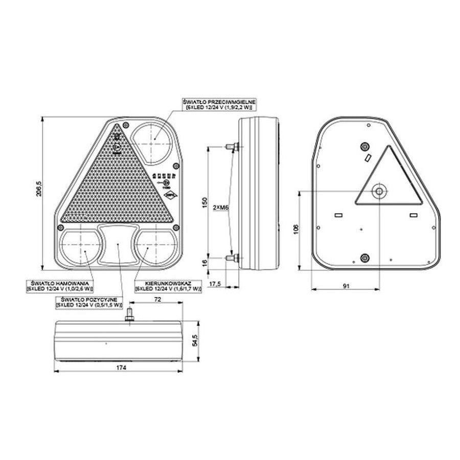 LED Triangle Trailer Light Pair – Auto Sparky